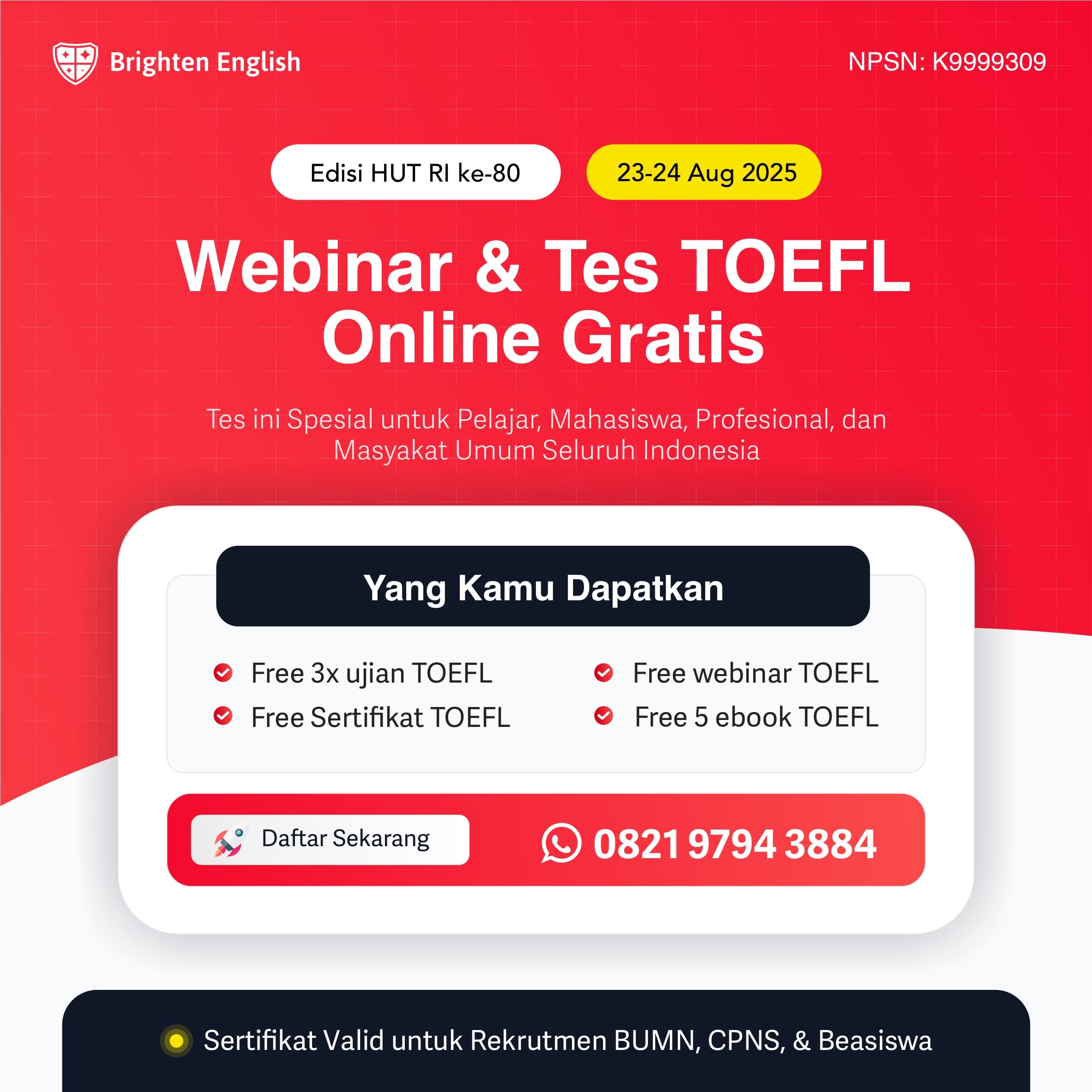 TOEFL Edisi Kemerdekaan 2